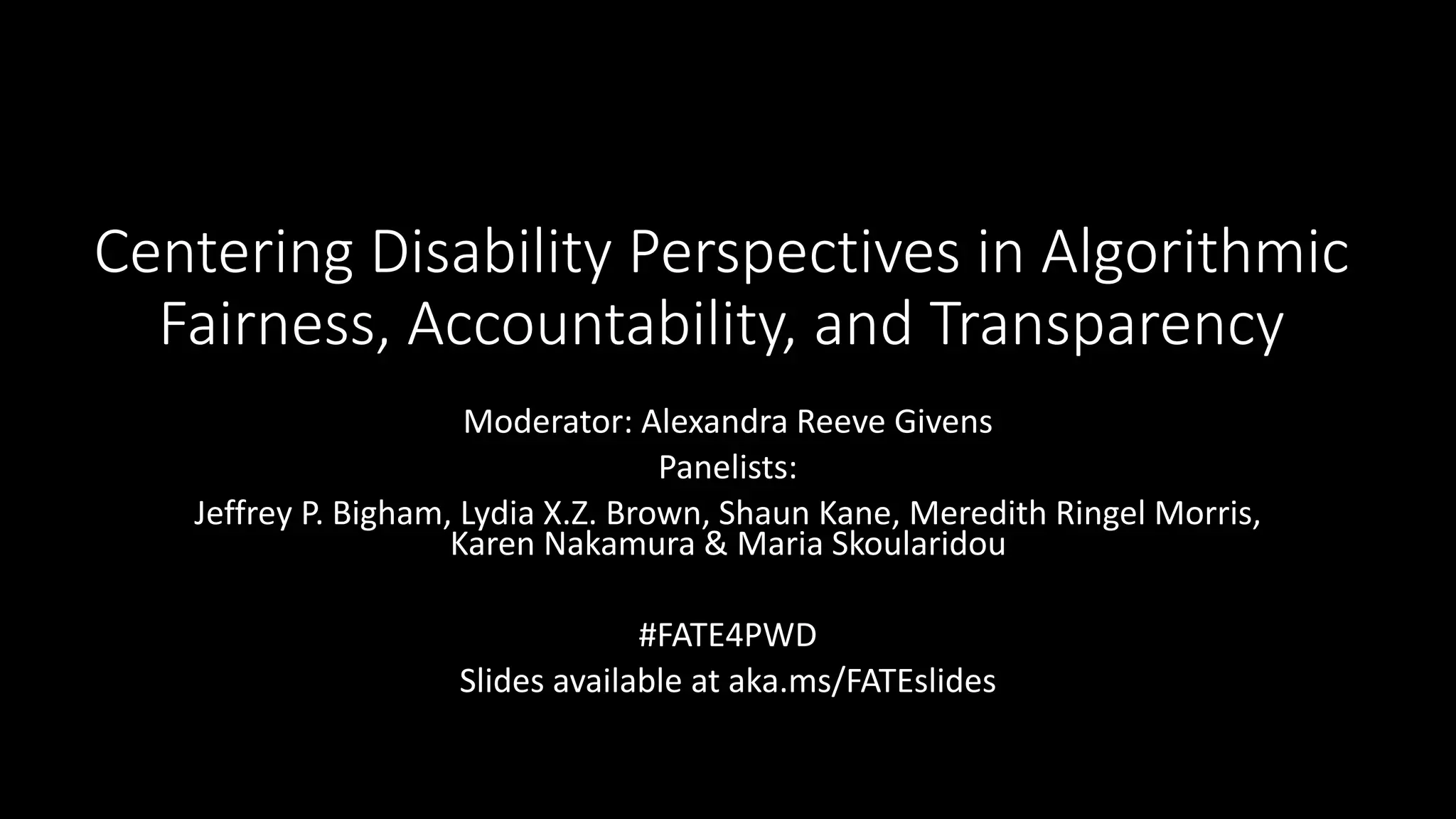 Centering Disability Perspectives in Algorithmic Fairness ...