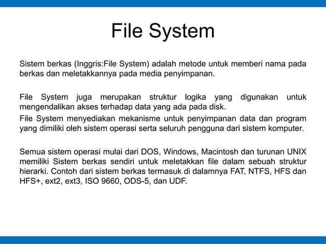 File System, FAT and Directories | PPT | Free Download