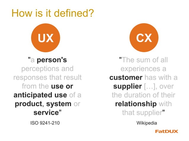User Experience vs Customer Experience - same,same but different | PPT