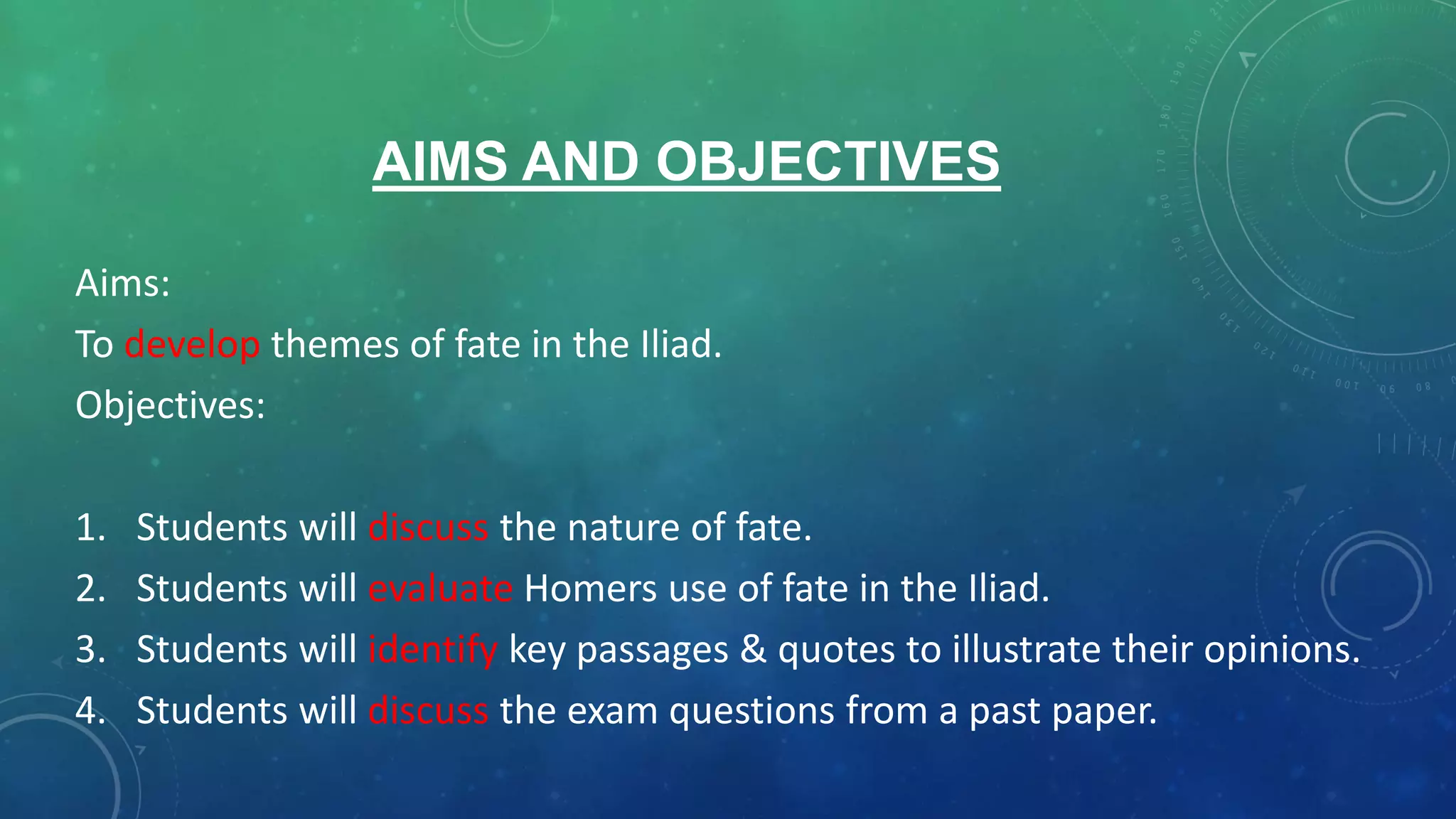 Fate in the iliad | PPTX