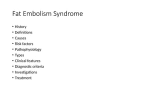 fat embolism ( orthopaedics ) PG CLASS PPT | PPTX
