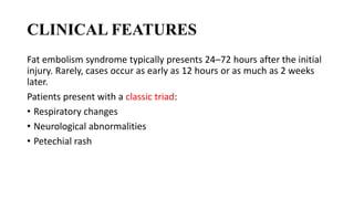 Fat embolism syndrome | PPTX | Lung and Respiratory Health | Diseases ...