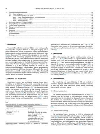 Fat embolism syndrome state of-the-art review focused on | PDF