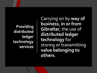 FATF FinTech & RegTech initiative: Gilbraltar Distributed Ledger ...