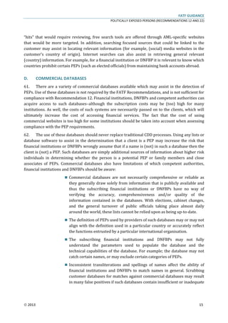 FATF guidance on politically exposed persons 'PEPS' | PDF