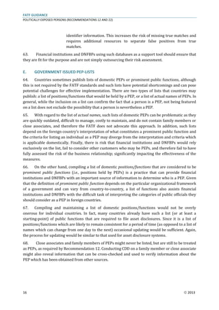 FATF guidance on politically exposed persons 'PEPS' | PDF