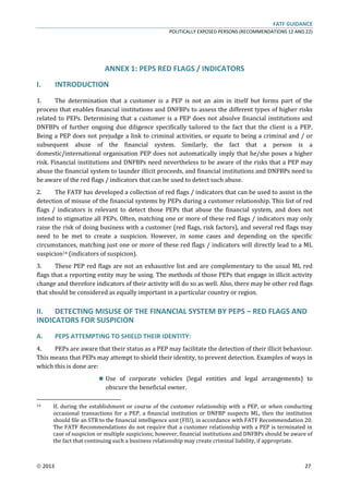 FATF guidance on politically exposed persons 'PEPS' | PDF