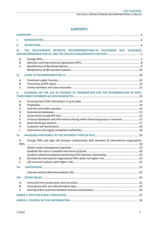 FATF guidance on politically exposed persons 'PEPS' | PDF