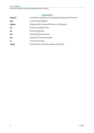 FATF guidance on politically exposed persons 'PEPS' | PDF