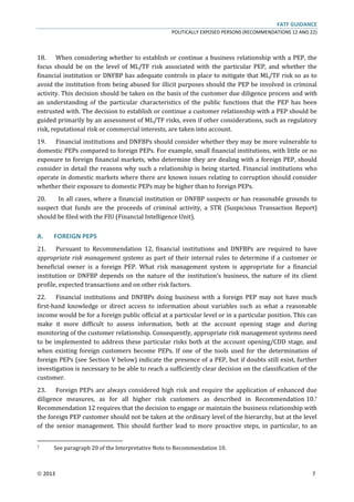 FATF guidance on politically exposed persons 'PEPS' | PDF