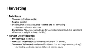 FAT GRAFTING donor site harvesting complications | PPT