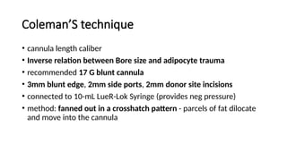 FAT GRAFTING donor site harvesting complications | PPT