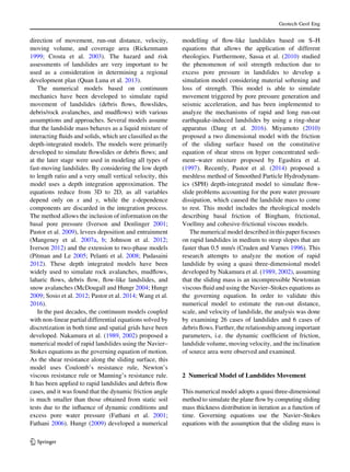 A Numerical Model for the Analysis of Rapid Landslide Motion | PDF
