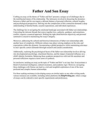 Father And Son Essay | PDF