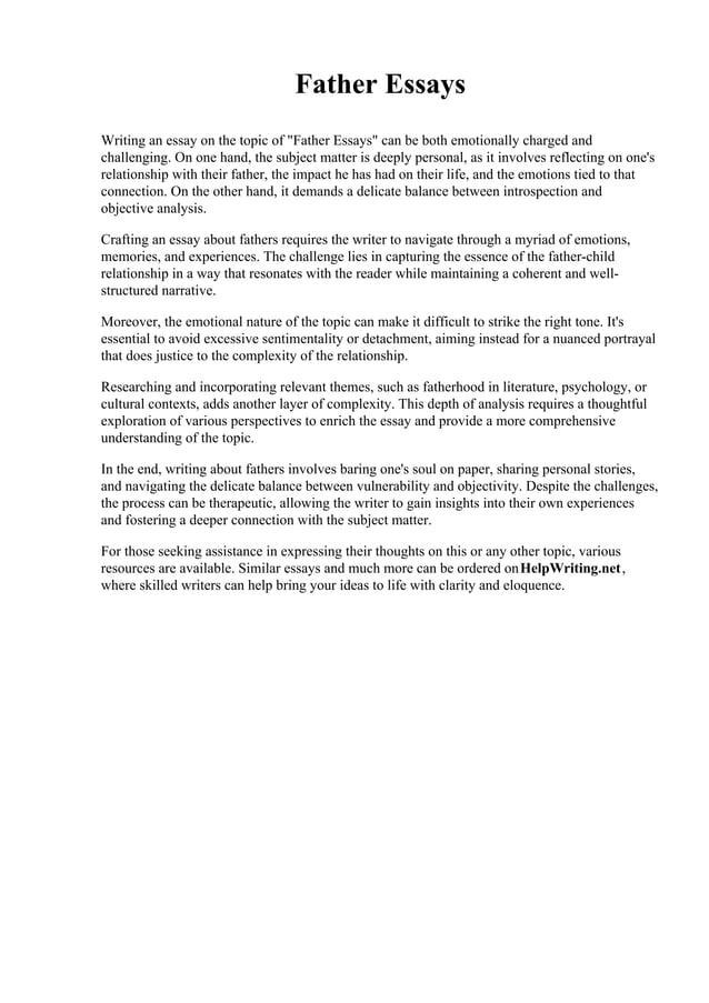 Father Essays. The Catholic University of America | PDF