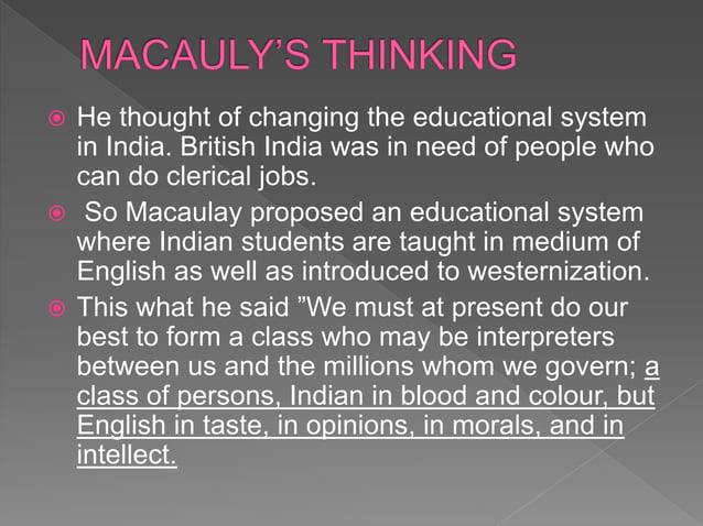 Father of fducation in india -THOMAS BABINGTON MACAULAY | PPT