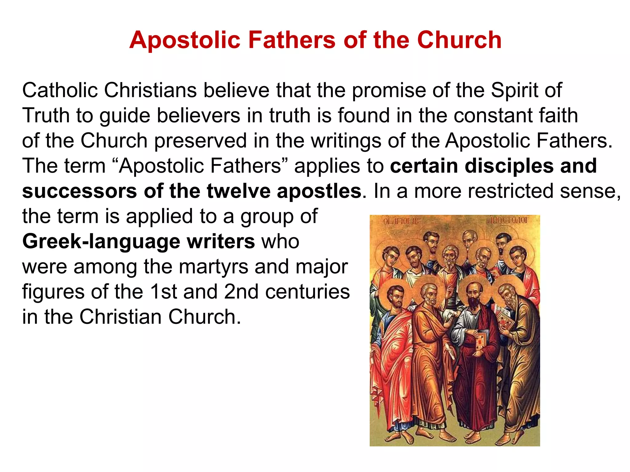 The Apostolic Fathers; The Post-Apostolic Fathers; | PPT