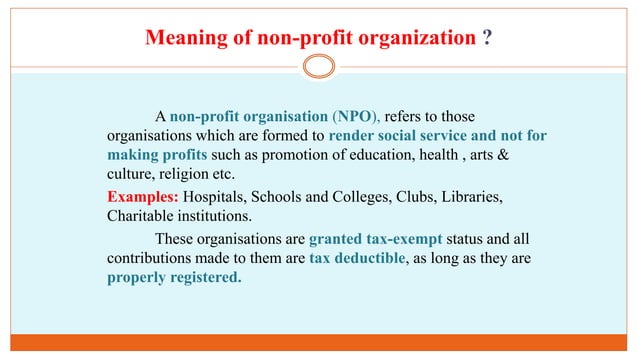 Non - Profit organization | PPTX | Non-Profit Organizations | Industries