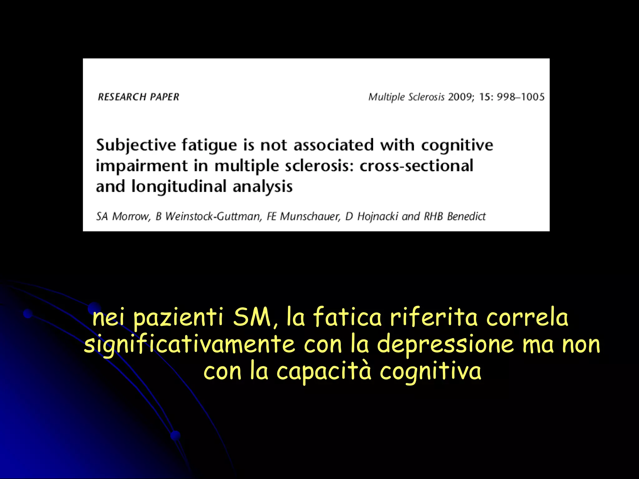 Fatica cognitiva - SCAN Onlus | PDF