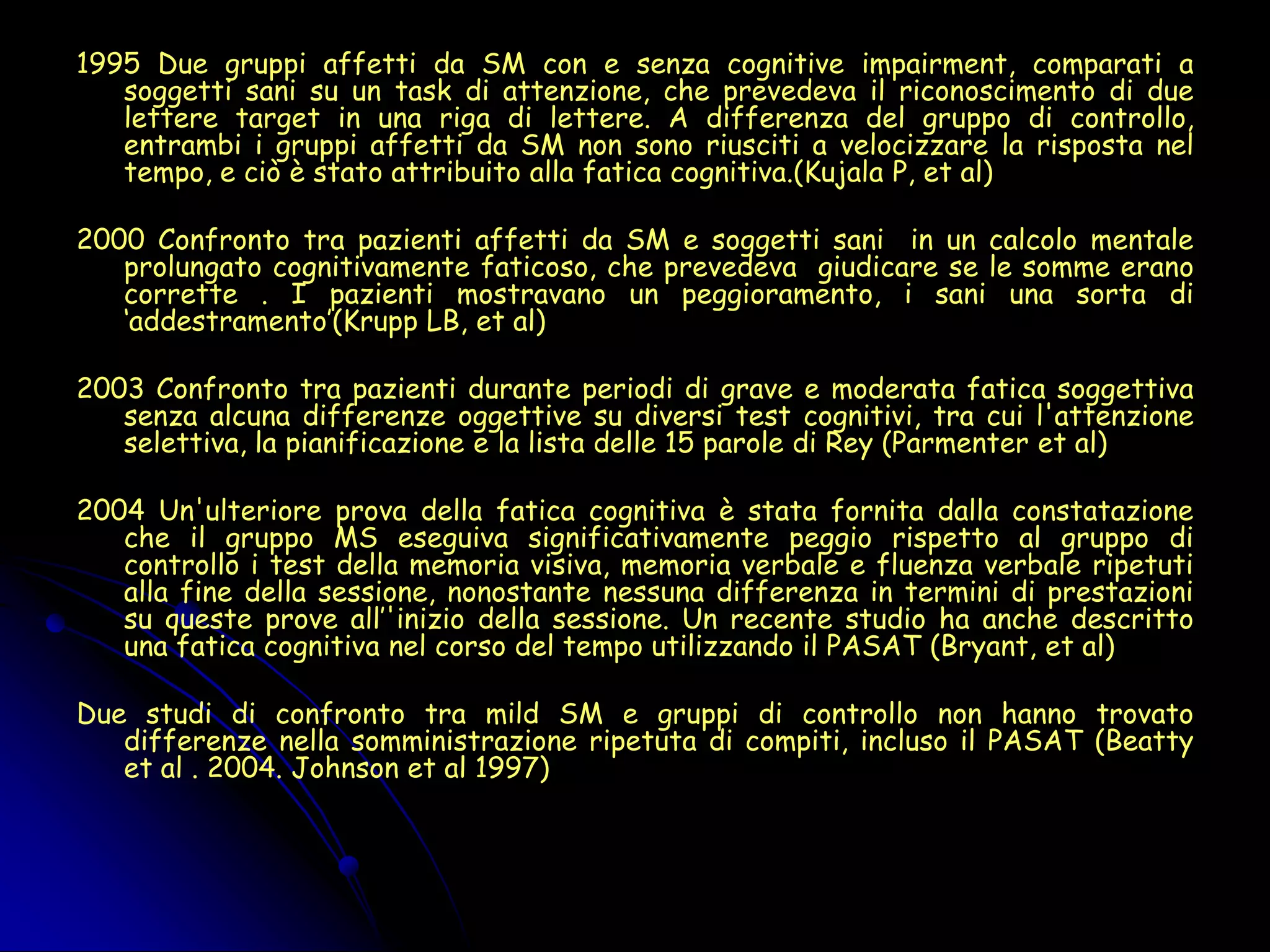 Fatica cognitiva - SCAN Onlus | PDF