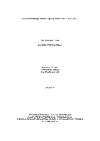 Fatiga termica para la exposicion | PDF