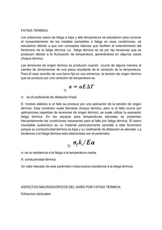 Fatiga termica para la exposicion | PDF