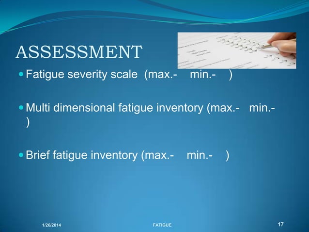 Fatigue | PPTX | Sleep Disorders | Diseases and Conditions
