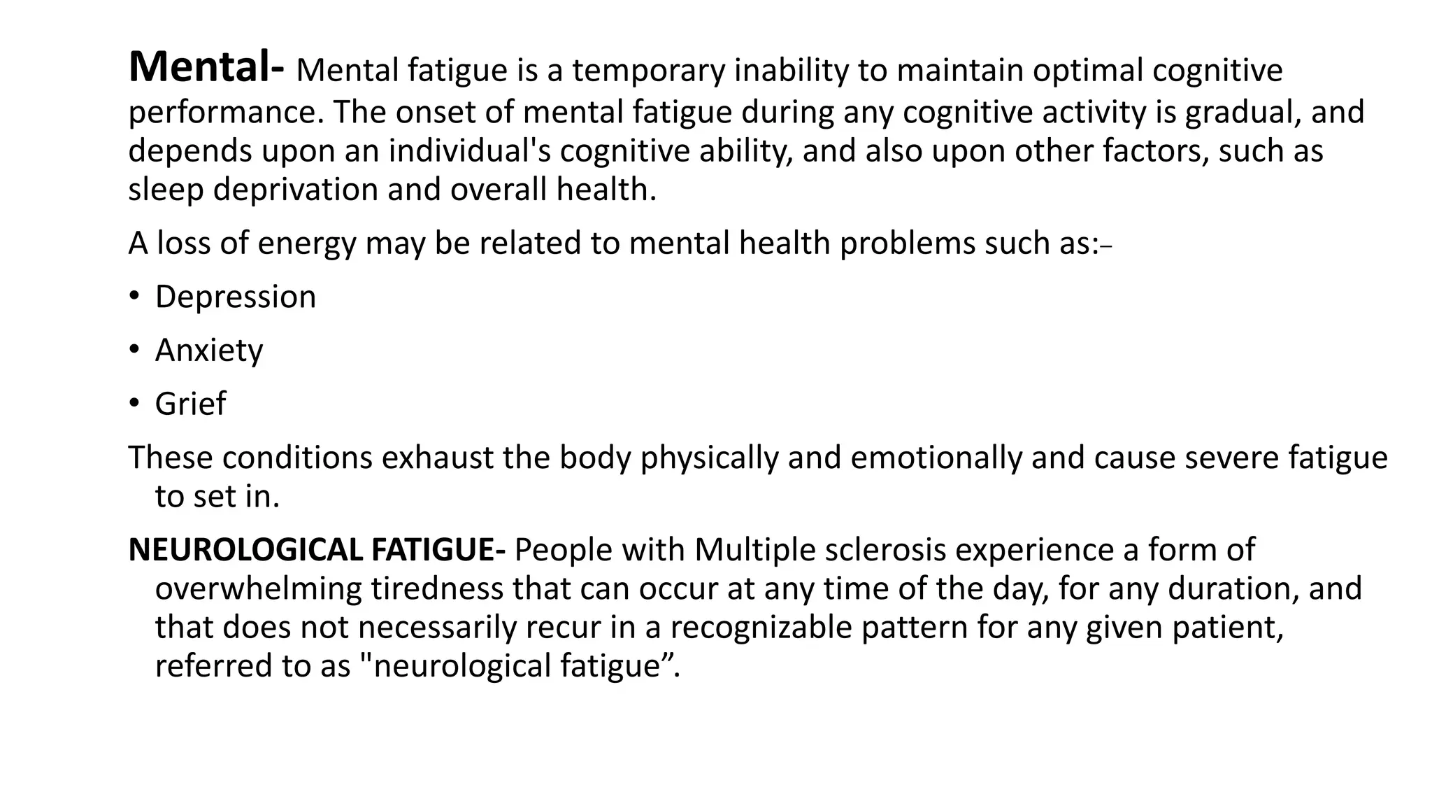 FATIGUE ASSESMENT & MANGEMENT BY- DR. ANJALI RAI | PPTX