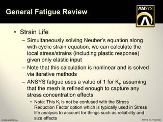 Dynamic (Fatigue) Analysis in ANSYS Workbench | PDF