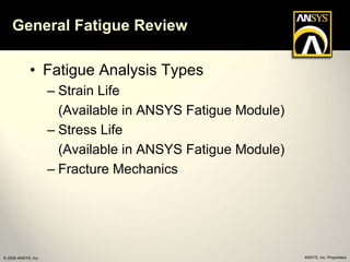 Dynamic (Fatigue) Analysis in ANSYS Workbench | PDF