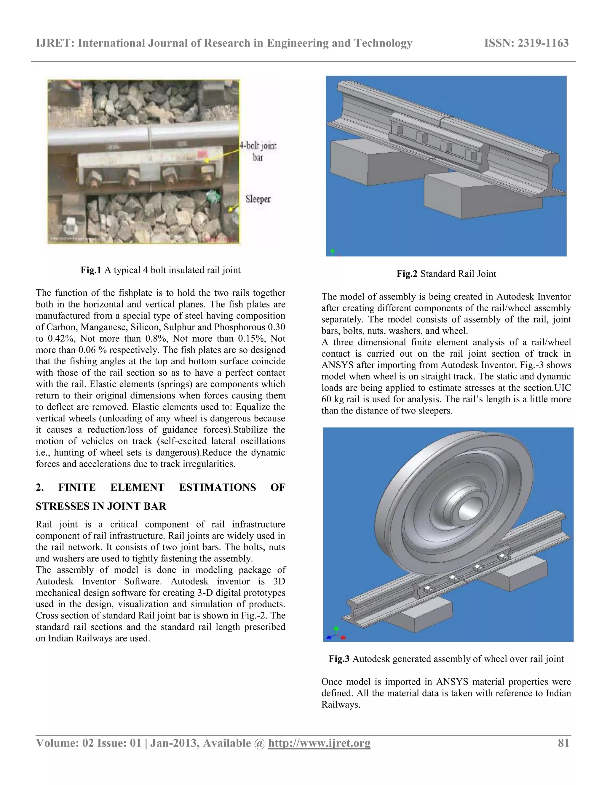 Fatigue Analysis Of Rail Joint Using Finite Element Method Pdf