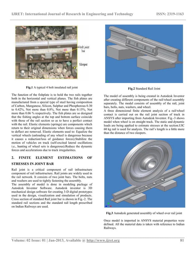 Fatigue analysis of rail joint using finite element method | PDF