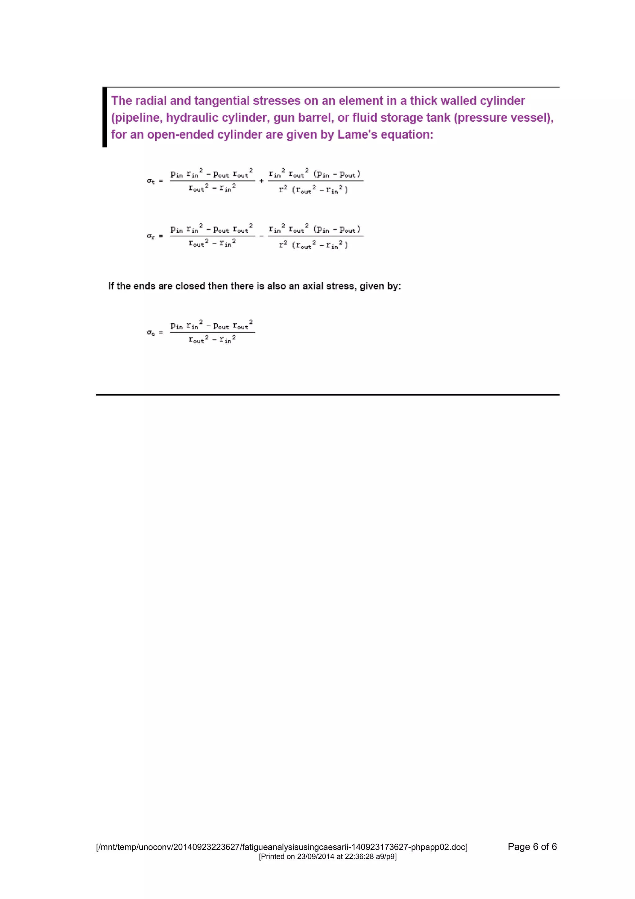 Fatigue analysis using caesar ii | DOC