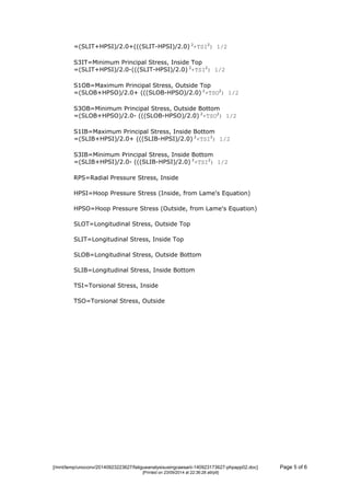 Fatigue analysis using caesar ii | DOC