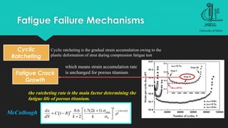 Fatigue behavior of porous metallic biomaterials presentation | PDF