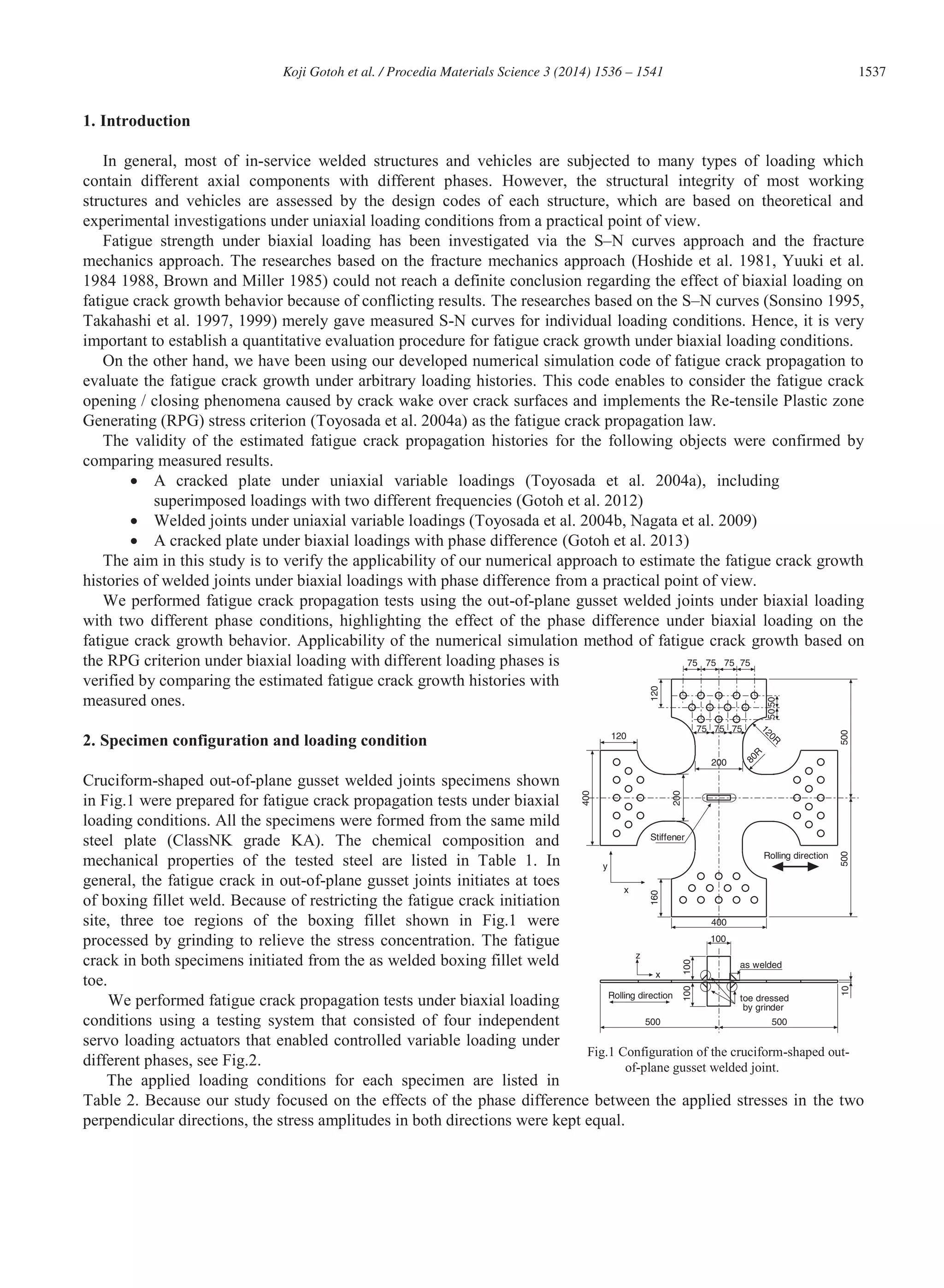 Fatigue crack growth behaviour of an out of –plane gusset welded | PDF