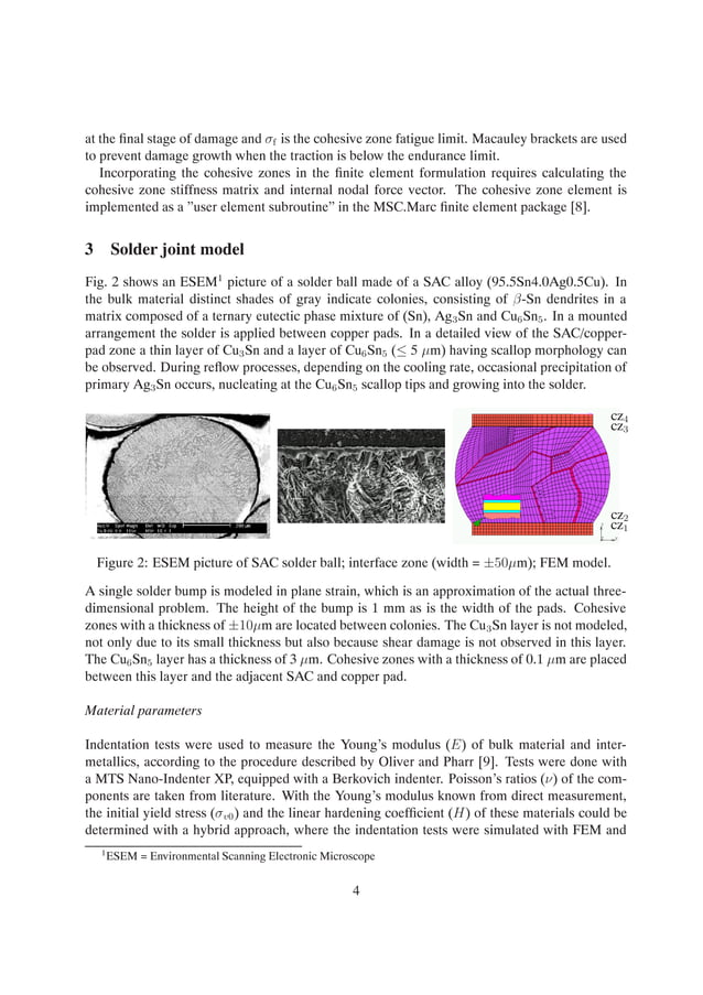 simulation of fatigue damage in solder joints using cohesive zones | PDF | Physics | Science
