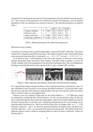 simulation of fatigue damage in solder joints using cohesive zones | PDF | Physics | Science