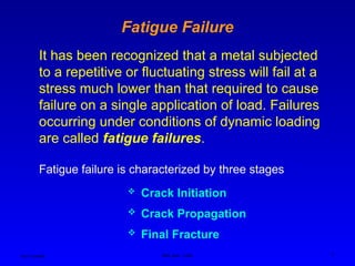 Fatigue failure presentation provides overview on types of fatigue failures | PPT