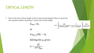 Fatigue Hibbeler Strength Of Materials failure of materials | PPTX