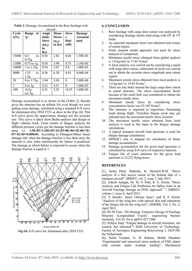 Fatigue life estimation of rear fuselage structure of an aircraft | PDF ...
