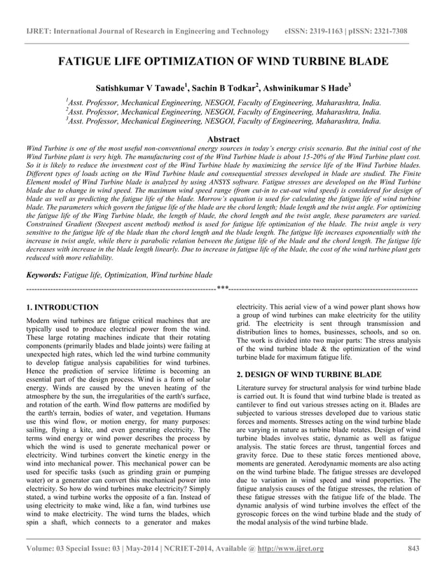 Fatigue life optimization of wind turbine blade | PDF