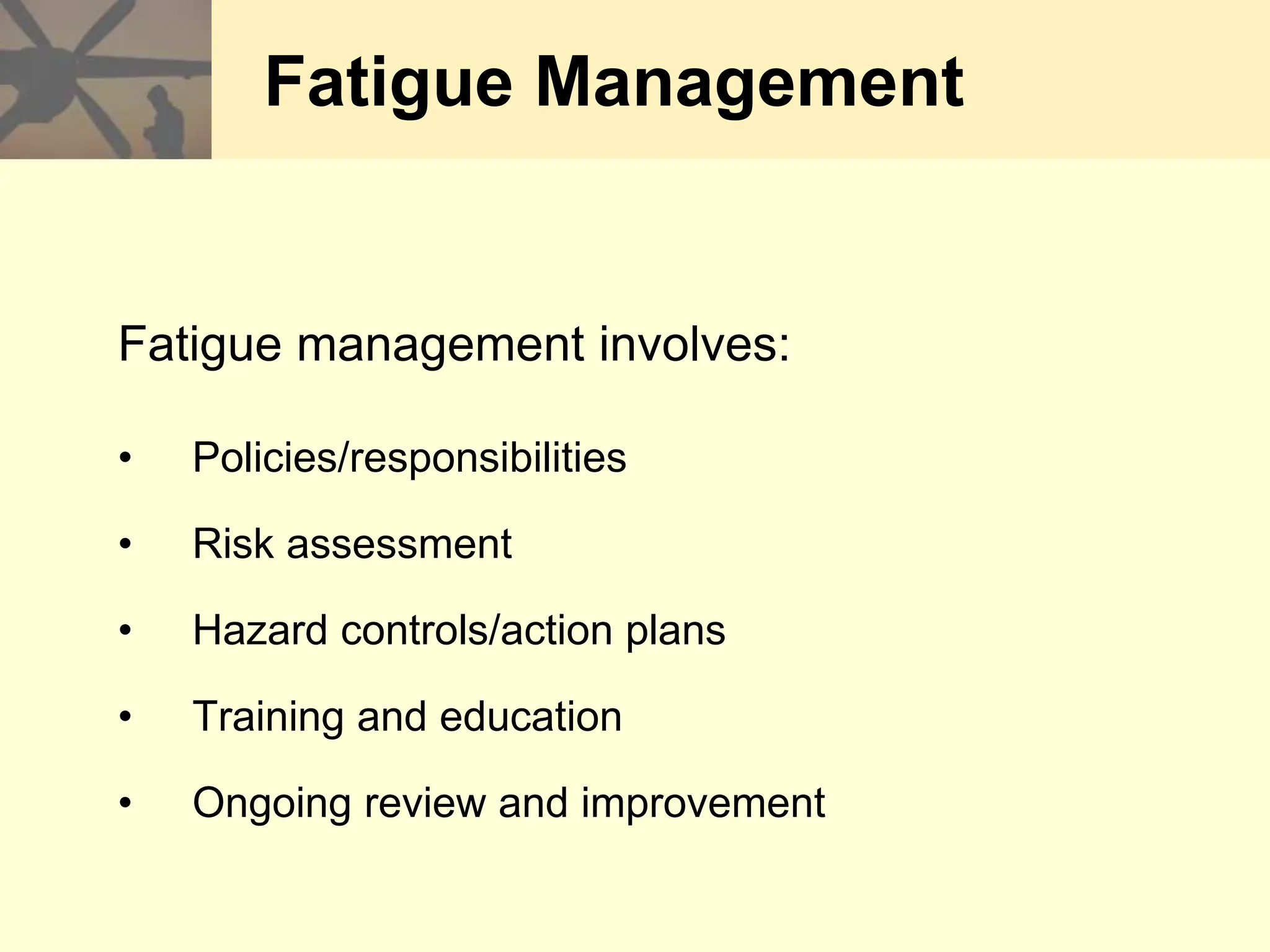 fatigue_management.ppt | Sleep Disorders | Diseases and Conditions