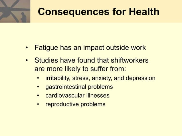 fatigue_management.ppt | Sleep Disorders | Diseases and Conditions