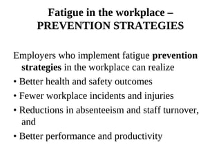 FATIGUE ppt.presentation for fatigue level | PDF