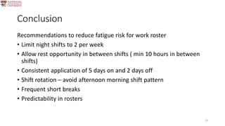 Fatigue risk associated with shift work in ICU nurses | PPT