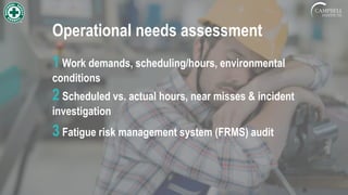 Understanding Fatigue Risk: Assessment and Countermeasures | PDF