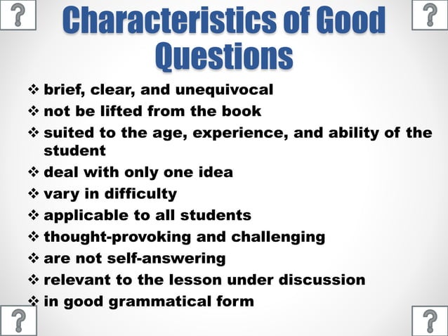 Teaching with questioning and answering method | PPTX | Educational ...