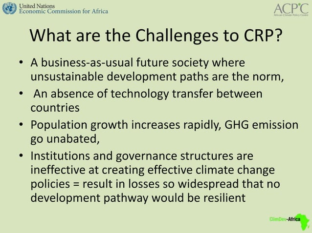 Climate Resilient Pathways, Adaptation, Mitigation and Sustainable ...