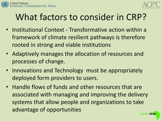 Climate Resilient Pathways, Adaptation, Mitigation and Sustainable ...